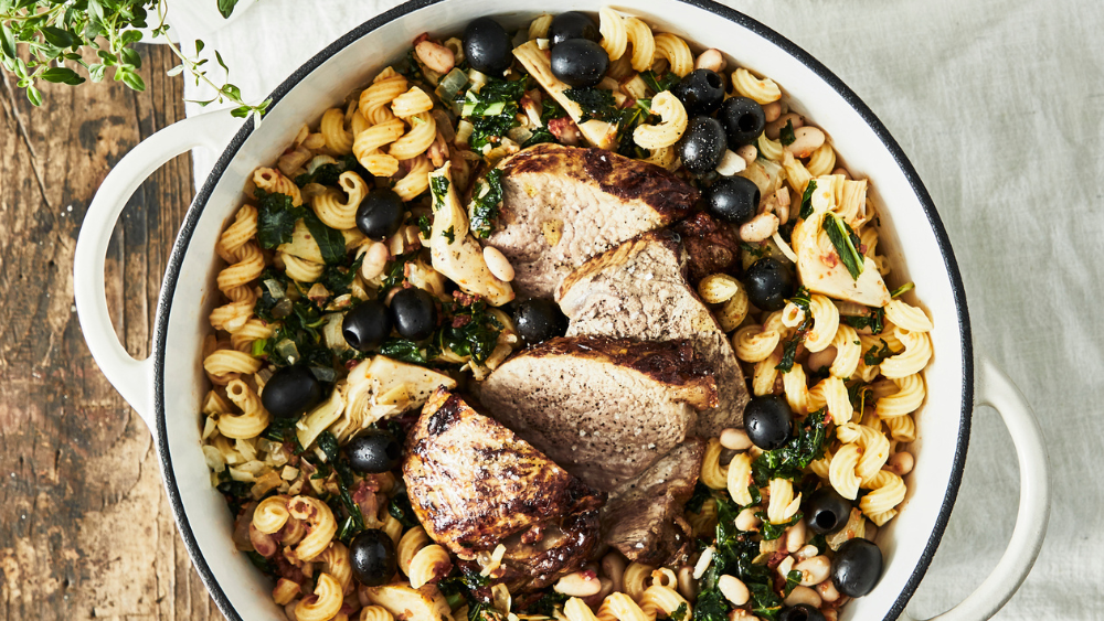 One-Pot Pasta with Roast Veal, Artichokes & Pecorino | Tefal Recipe