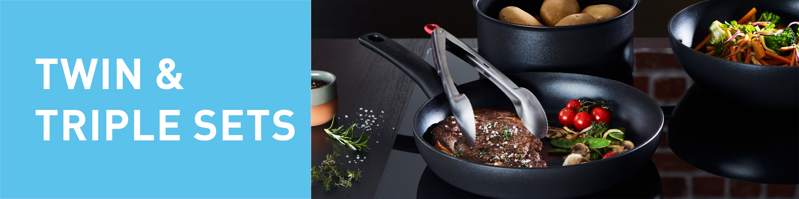 Tefal Twin and Triple Cookware Sets | Pots and Pans Bundles
