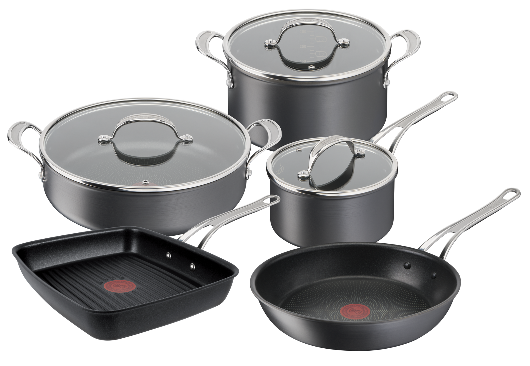 Jamie Oliver by Tefal Cook's Classics 5-Piece Cookware Set Induction Non-Stick Hard Anodised