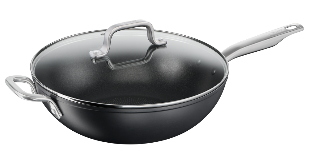 Tefal Premium Specialty Hard Anodised Induction Non-Stick Wok 32cm + L