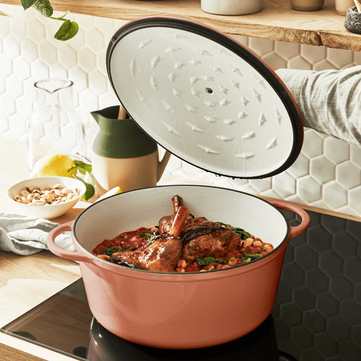 Tefal LOV Induction Cast Iron Terracotta Stewpot 29cm/7.4L + Lid