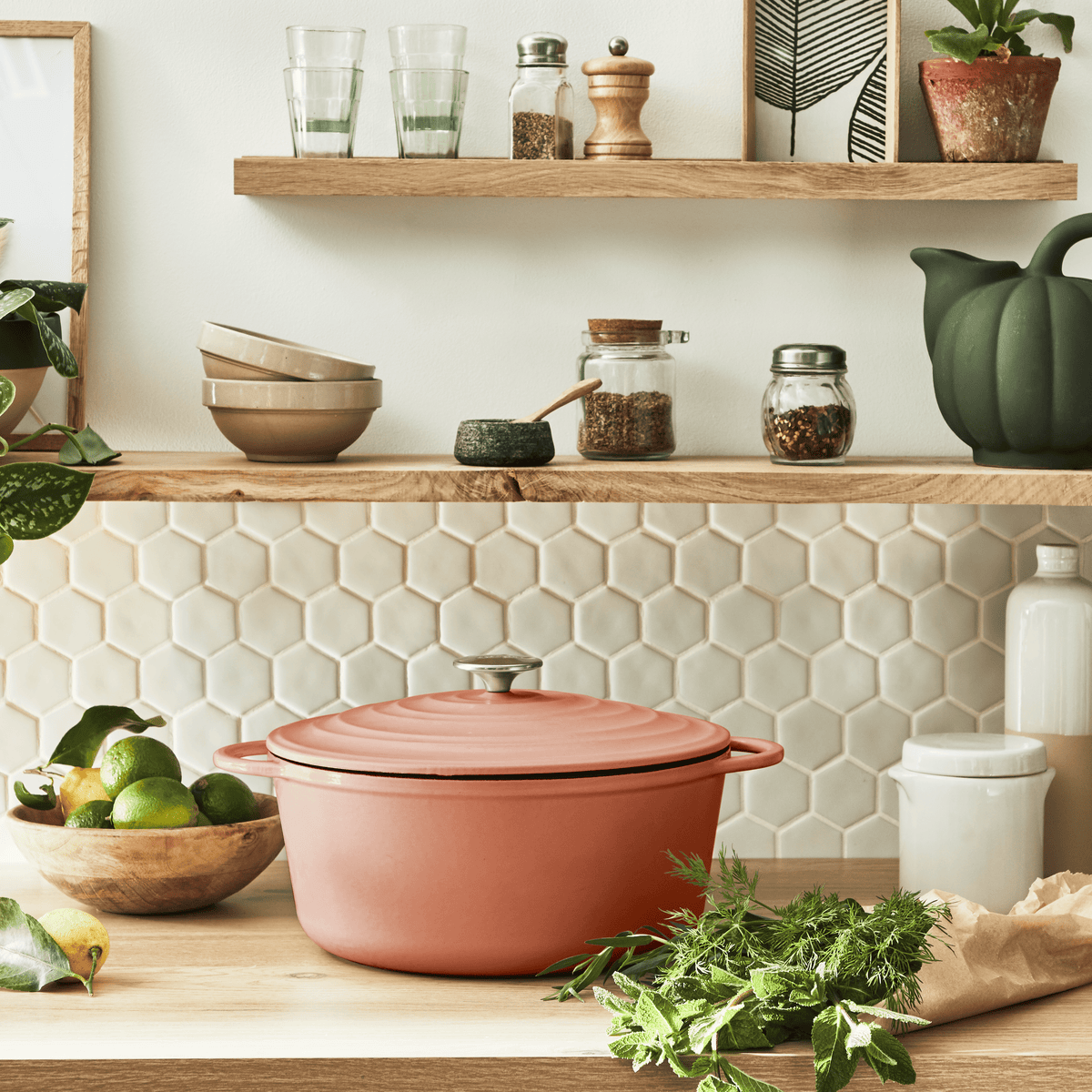 Tefal LOV Induction Cast Iron Terracotta Stewpot 29cm/7.4L + Lid